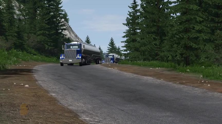 油罐车!追溯山谷!#beamng车祸模拟器