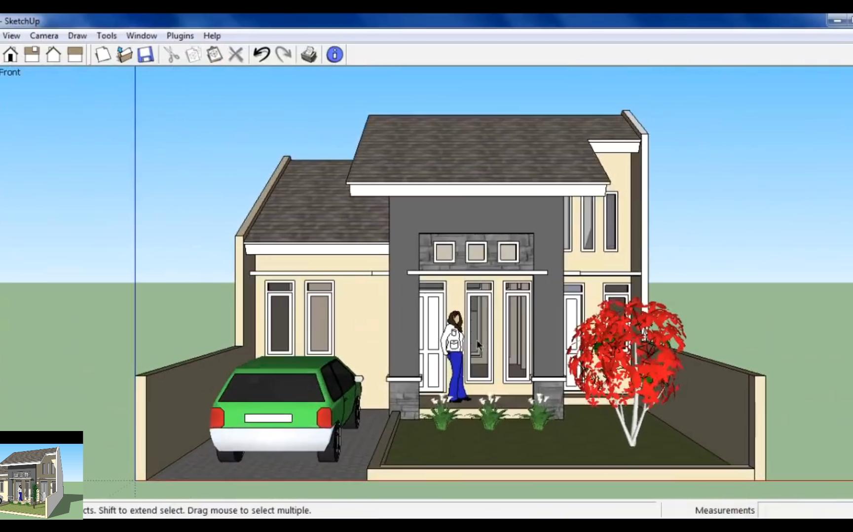 【su草图大师】零基础学Sketchup su,27分钟就能做出来的小公寓,室内...