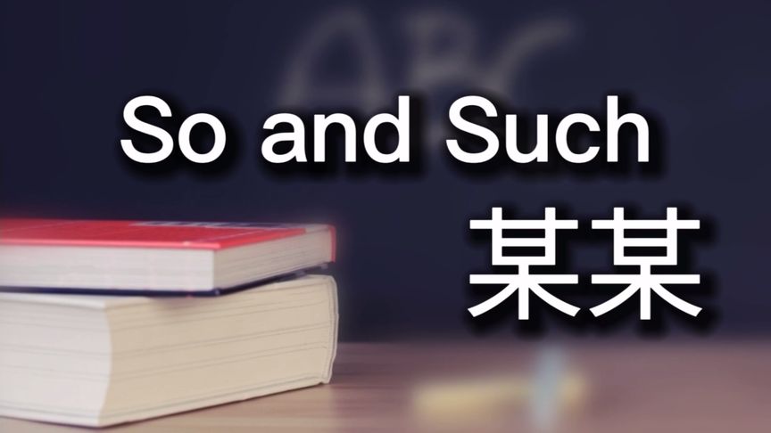So and Such 学会区别和使用。经常使用。