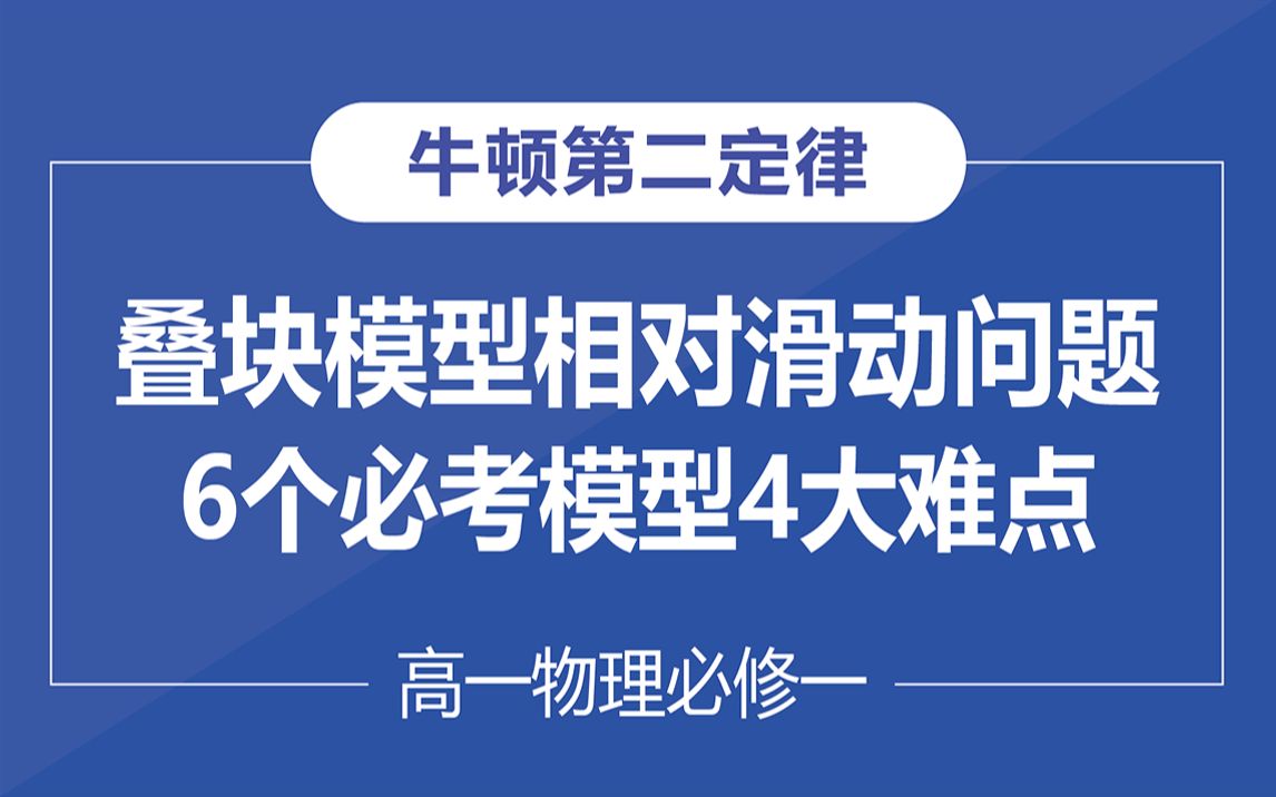 【牛顿第二定律】叠块模型相对滑动问题 的6个必考模型4大难点的...