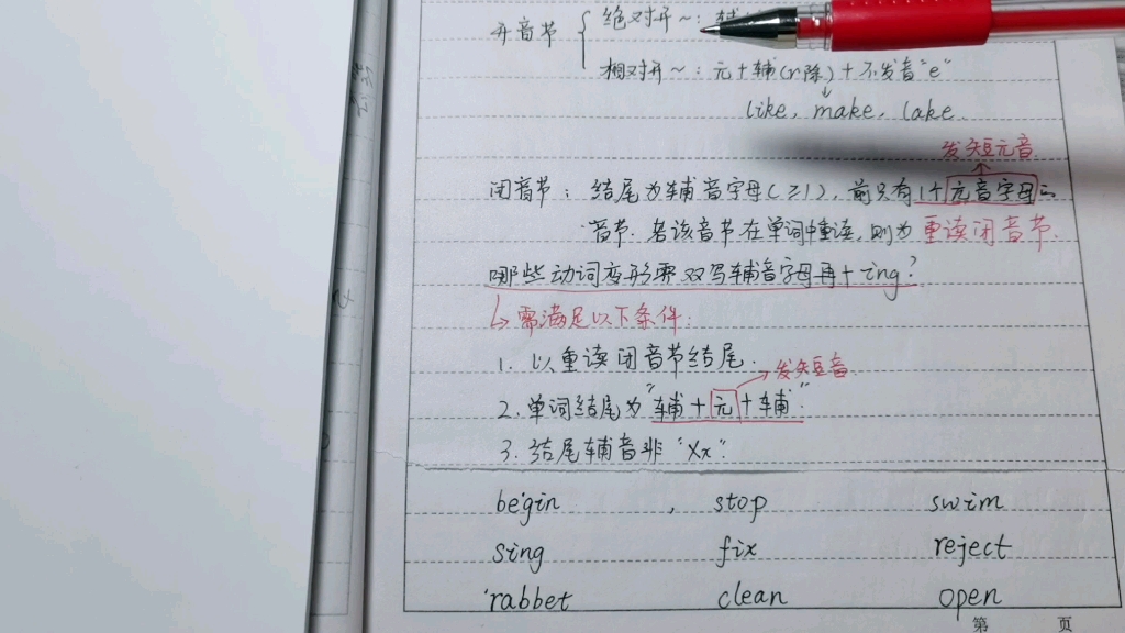 哪些单词需要双写辅音再+ing?终于明白啦!(含开音节,闭音节讲解)
