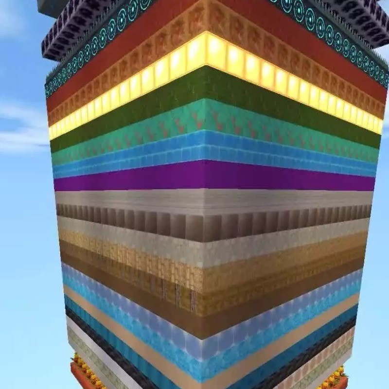 #迷你世界 开局在塔顶,汉堡奶茶谁能先下到100层?终点有钻石!