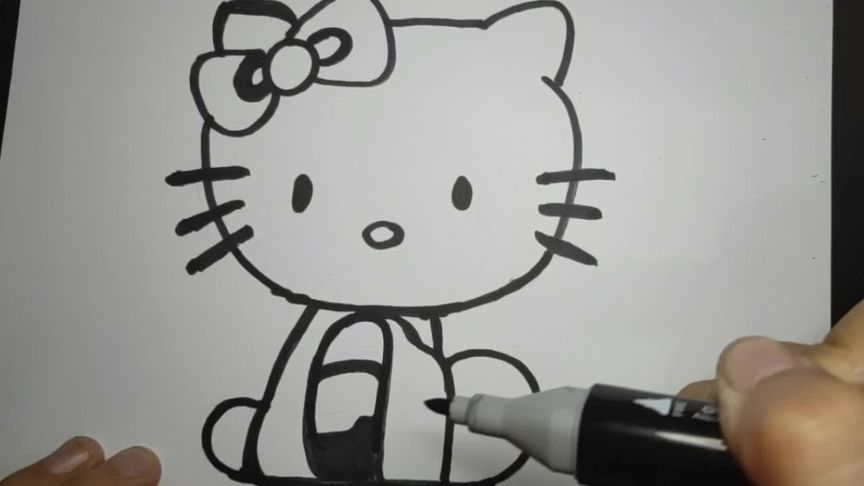Kitty猫简笔画,小朋友一看就会画呦