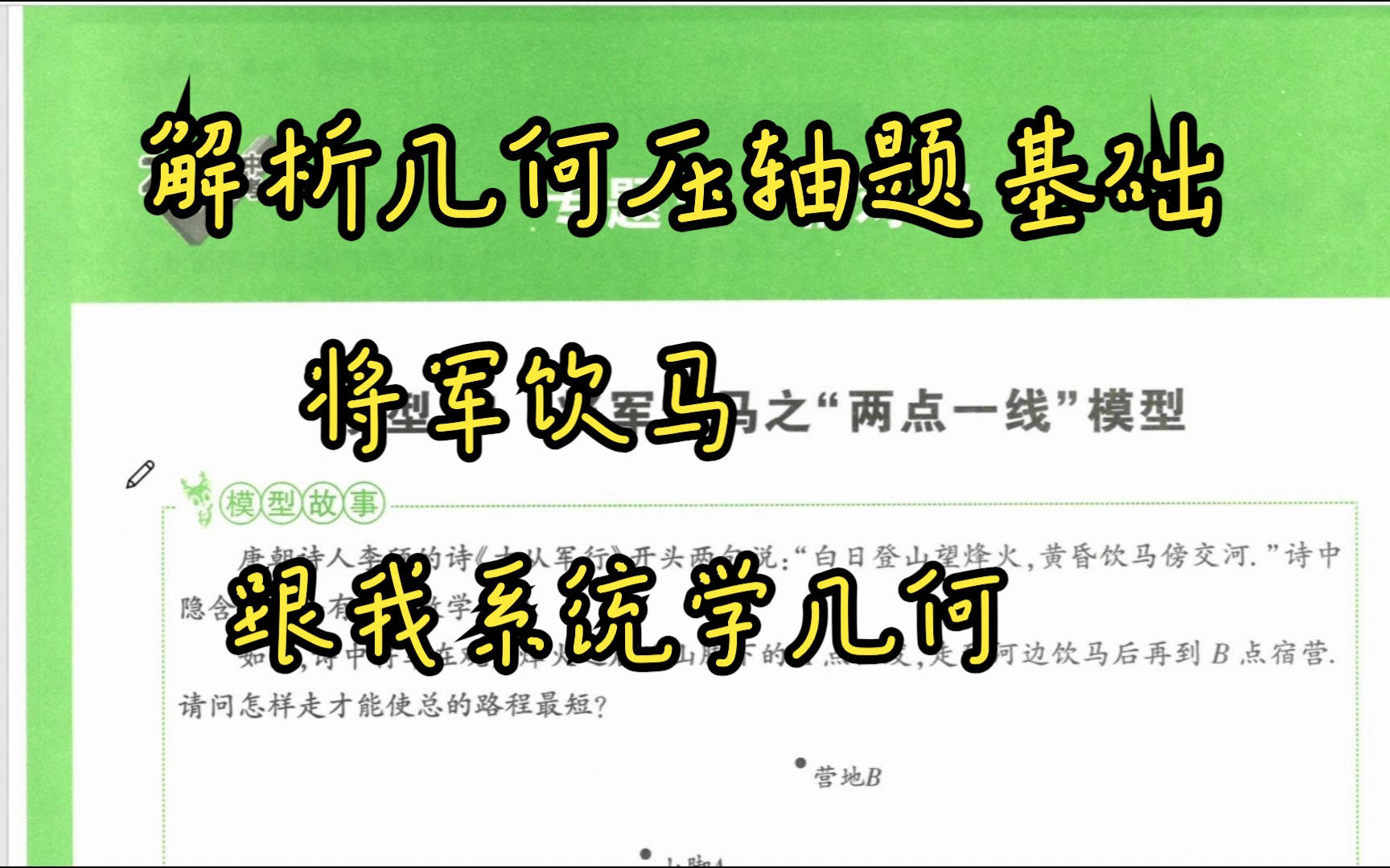 万唯几何模型21 将军饮马之两点一线最值模型