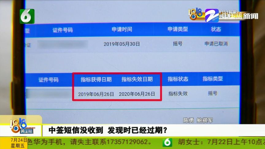 参加杭州小客车指标摇号 小余发现中签时已过期 怪短信没通知到?