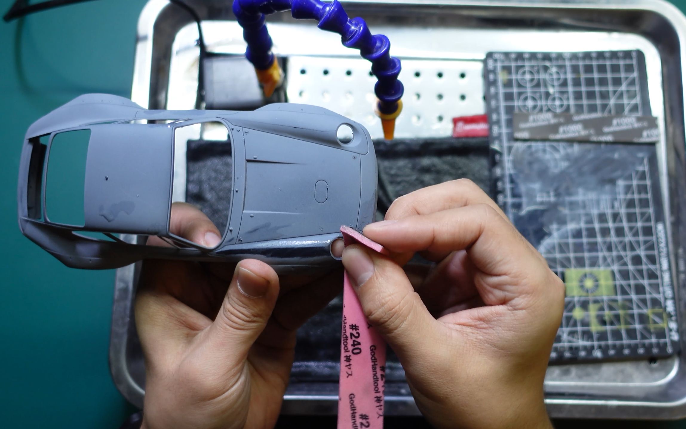 【4K】检查细节,打磨补土——民用模型完全制作教程:第2集