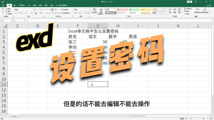 Excel单元格中怎么设置保护密码,教你一键搞定