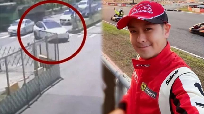 林志颖车祸监控画面曝光,注意掉头后的小细节,车辆突然失控