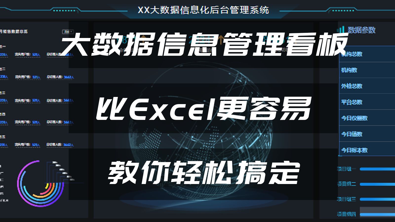 比Excel更容易的大数据信息化后台管理系统数据看板制作教程,教你...