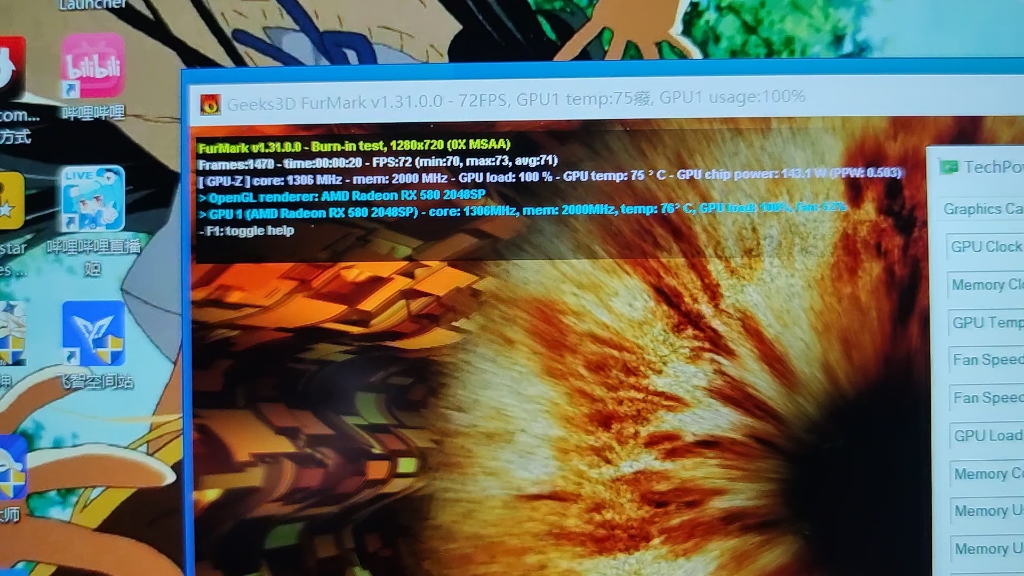 拼多多200元买的蓝宝石580 2048sp甜甜圈烤鸡,3dmark通过率99.7跑...