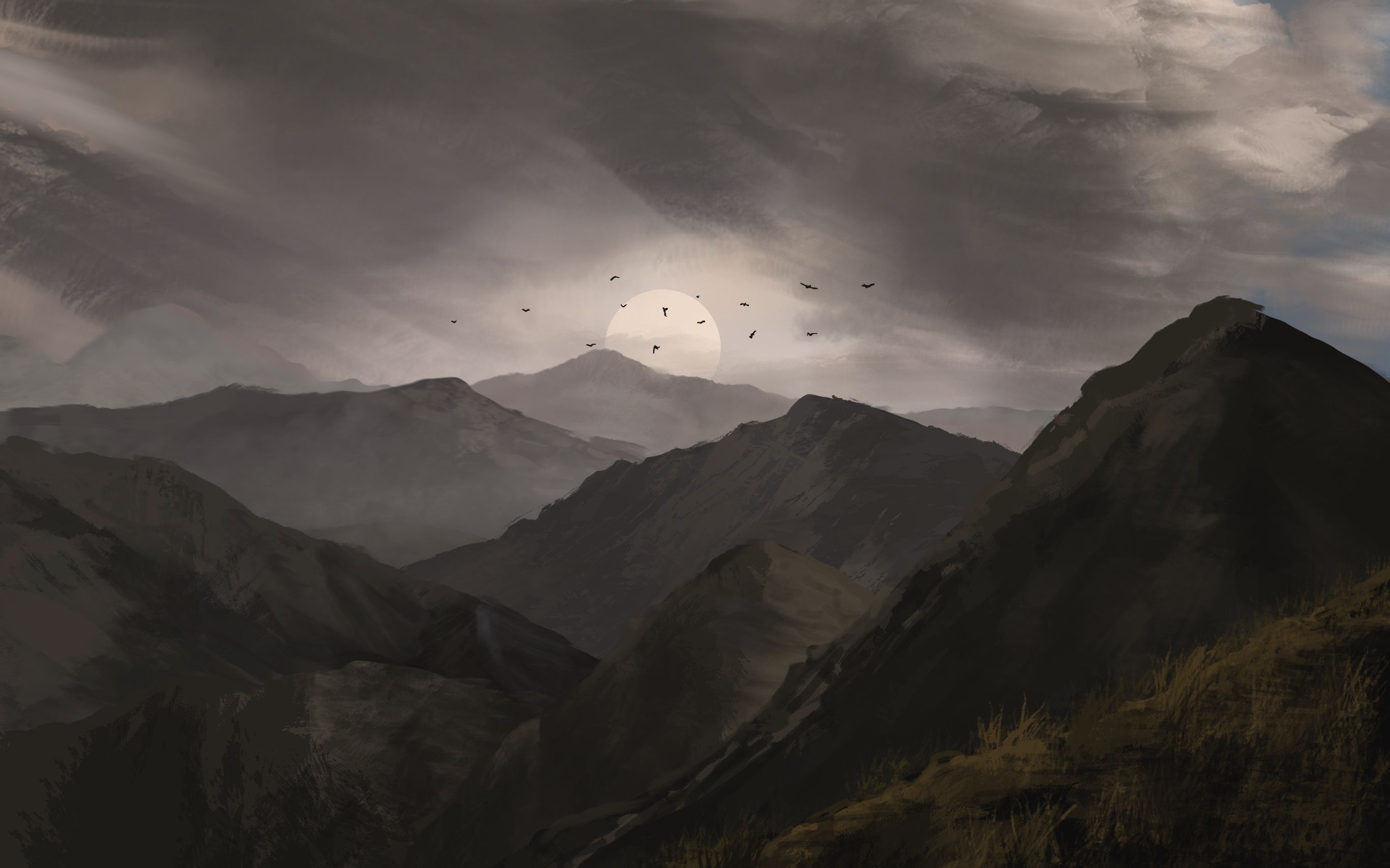 【Procreate】手把手教你画画 灰色风景