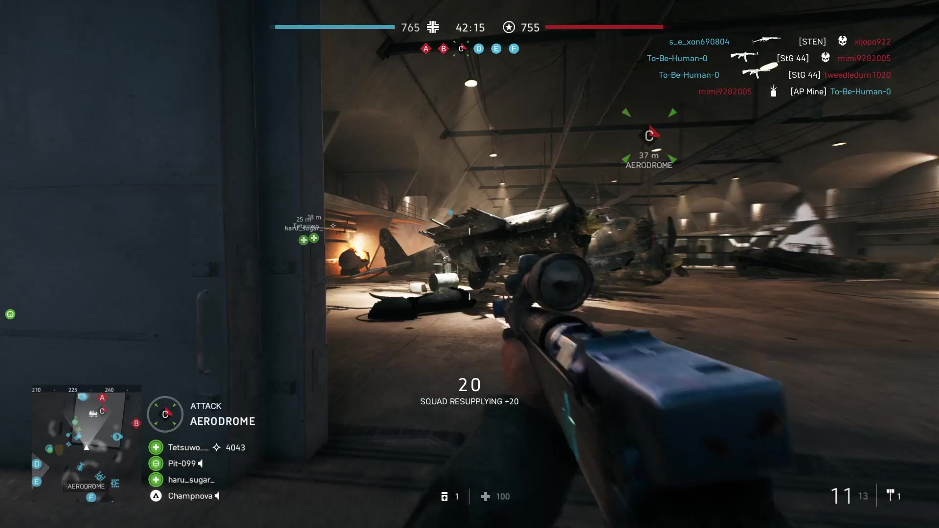 PS4 战地5 机场征服 手柄步兵61杀