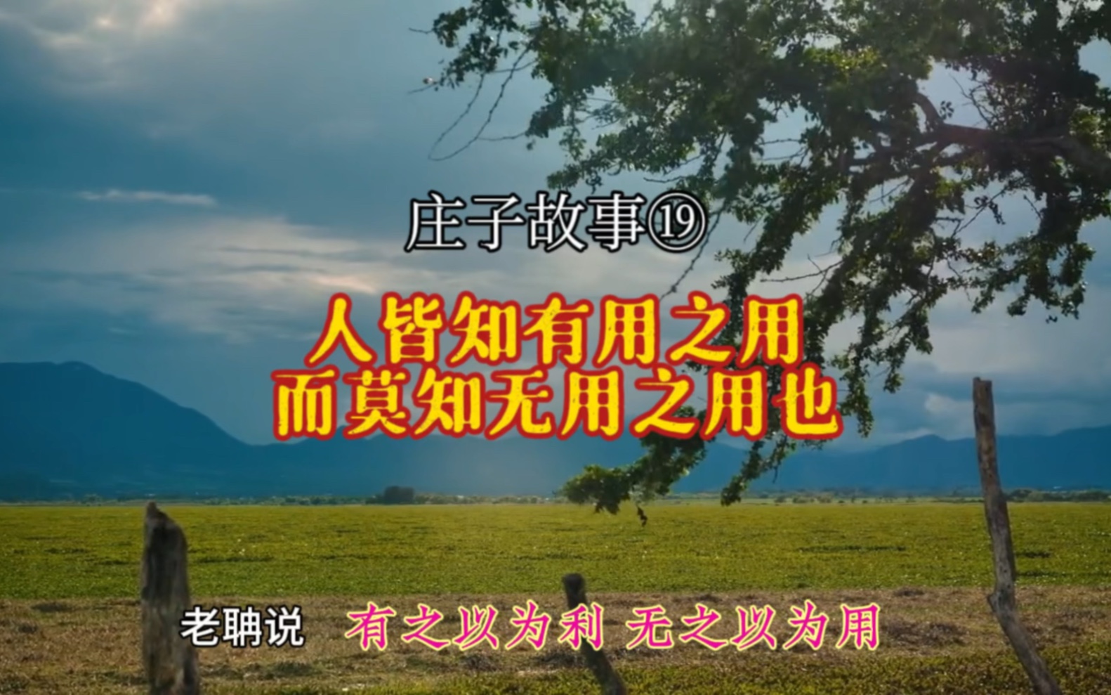 庄子故事:人皆知有用之用,而莫知无用之用也【两不相伤】