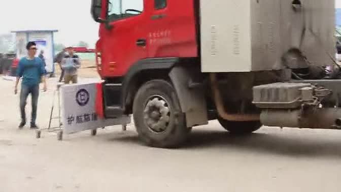 重卡改装智能紧急制动系统,低速刹车效果演示!