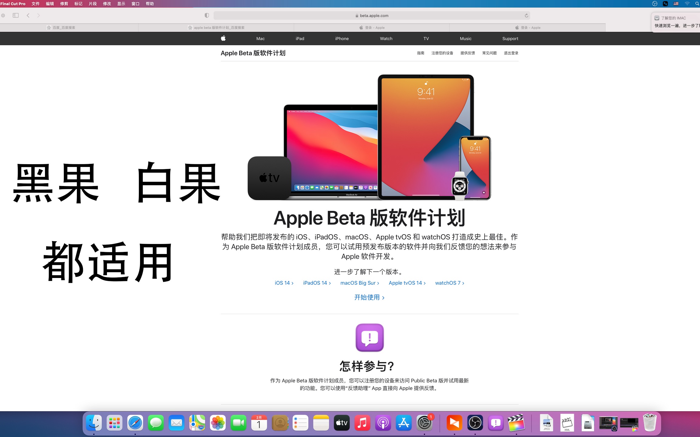 MAC系统如何一分钟升级到最新BETA版呢?(黑苹果白苹果通用beta...
