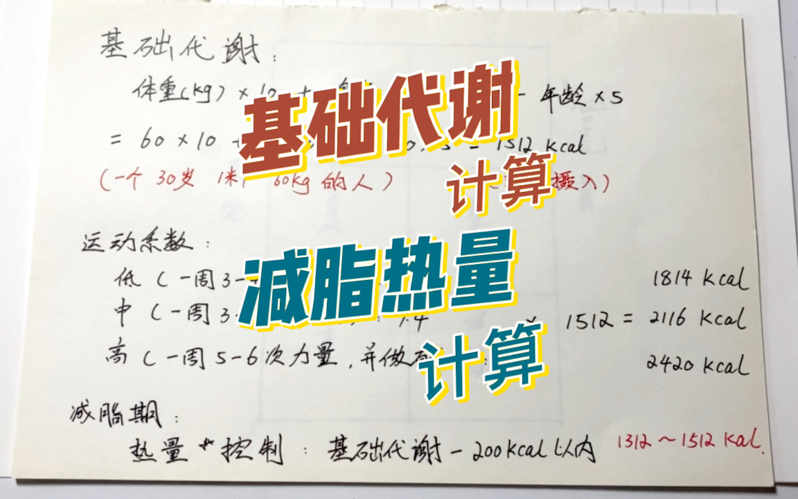 如何计算基础代谢,减脂期需要控制多少卡路里?