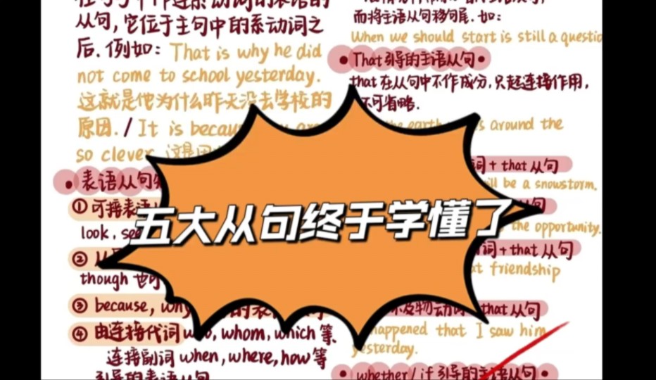 波波老师教你轻松掌握五大从句:定语从句,状语从句,宾语从句,表语从句...