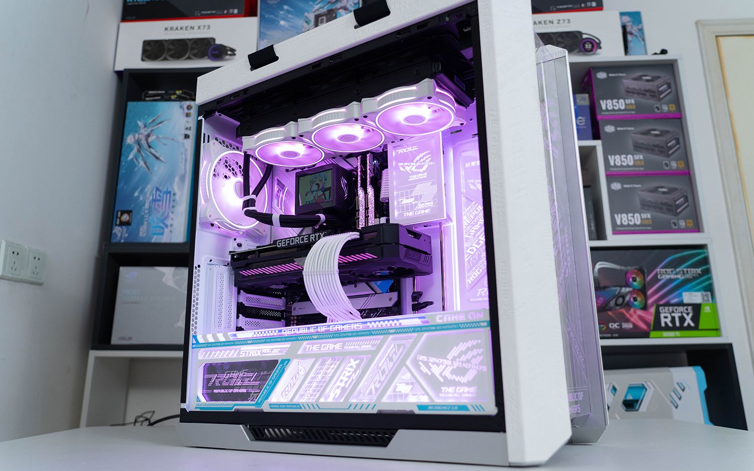 ...灯光都好看,华硕ROG太阳神超详细的走线教学i9 12900k+3080ti猛禽