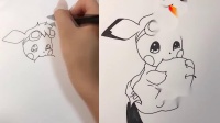可爱的皮卡丘画法,画好之后,太可爱了