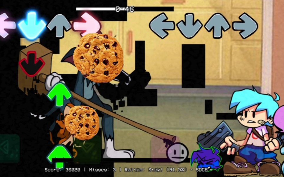 【FNF/优质】(简介有无遮版)错误化Tom和Jerry困难模式通关!