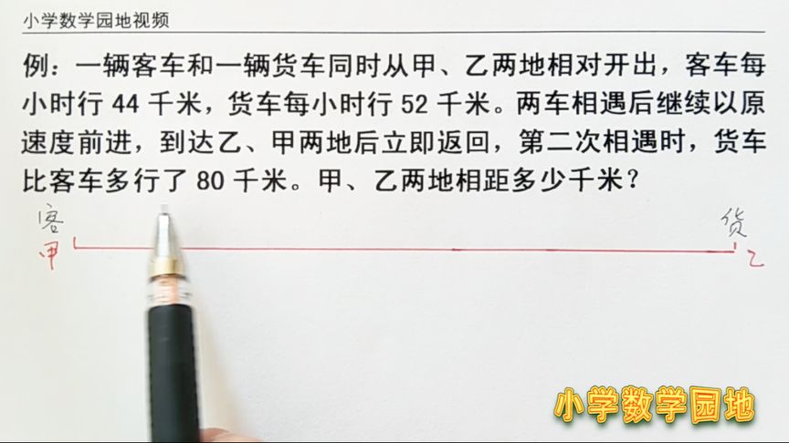 小学四年级数学奥数课堂 典型应用题之行程问题中的二次相遇问题