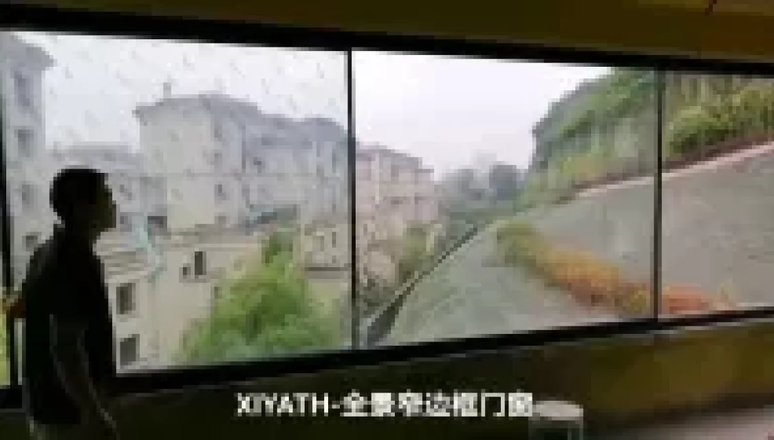 全景极窄边推拉门窗 超窄边室外推拉门窗 细窄边框门窗 全景窄边户外...