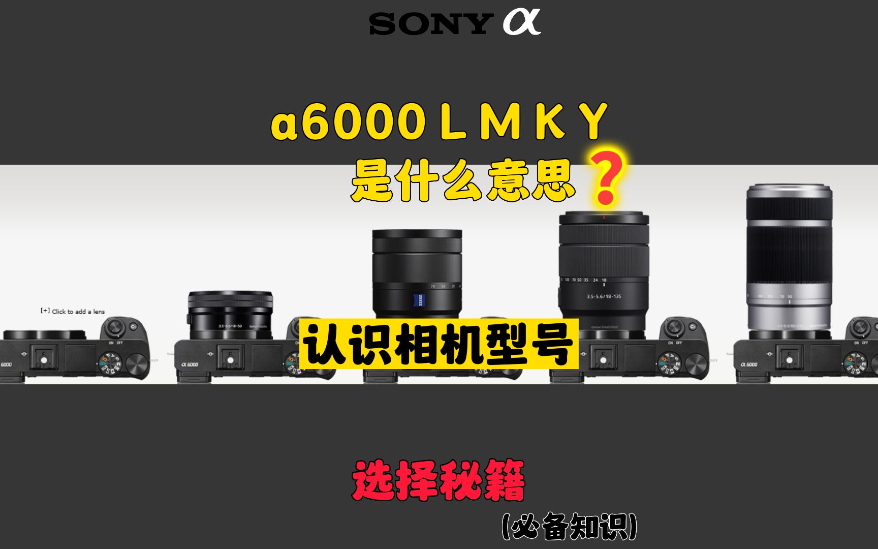 索尼A6000 A6000L 相机后面的字母是什么意思?了解相机型号