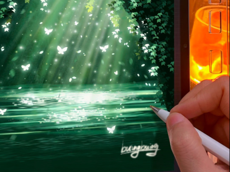 画世界pro绘画教程分享,今天画蝴蝶秘境～