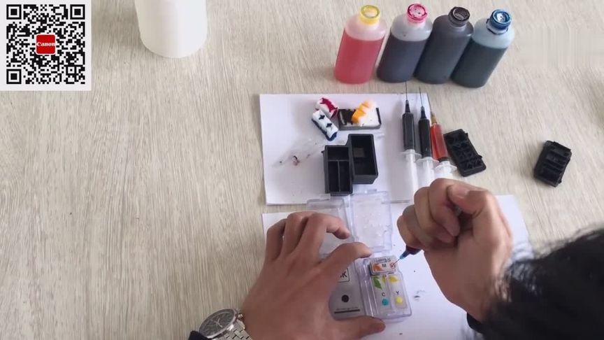 佳能惠普联想兄弟喷墨打印机墨盒改装连供、可加墨墨盒改装教学