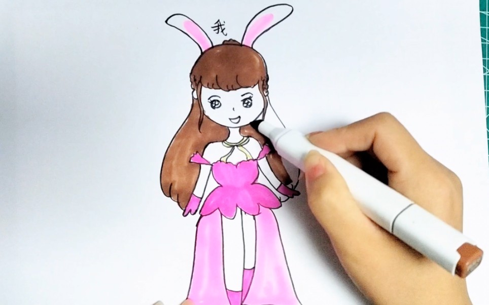 和爸爸比赛画小舞,小舞简笔画,创意简笔画,儿童画,公主简笔画,少儿美术