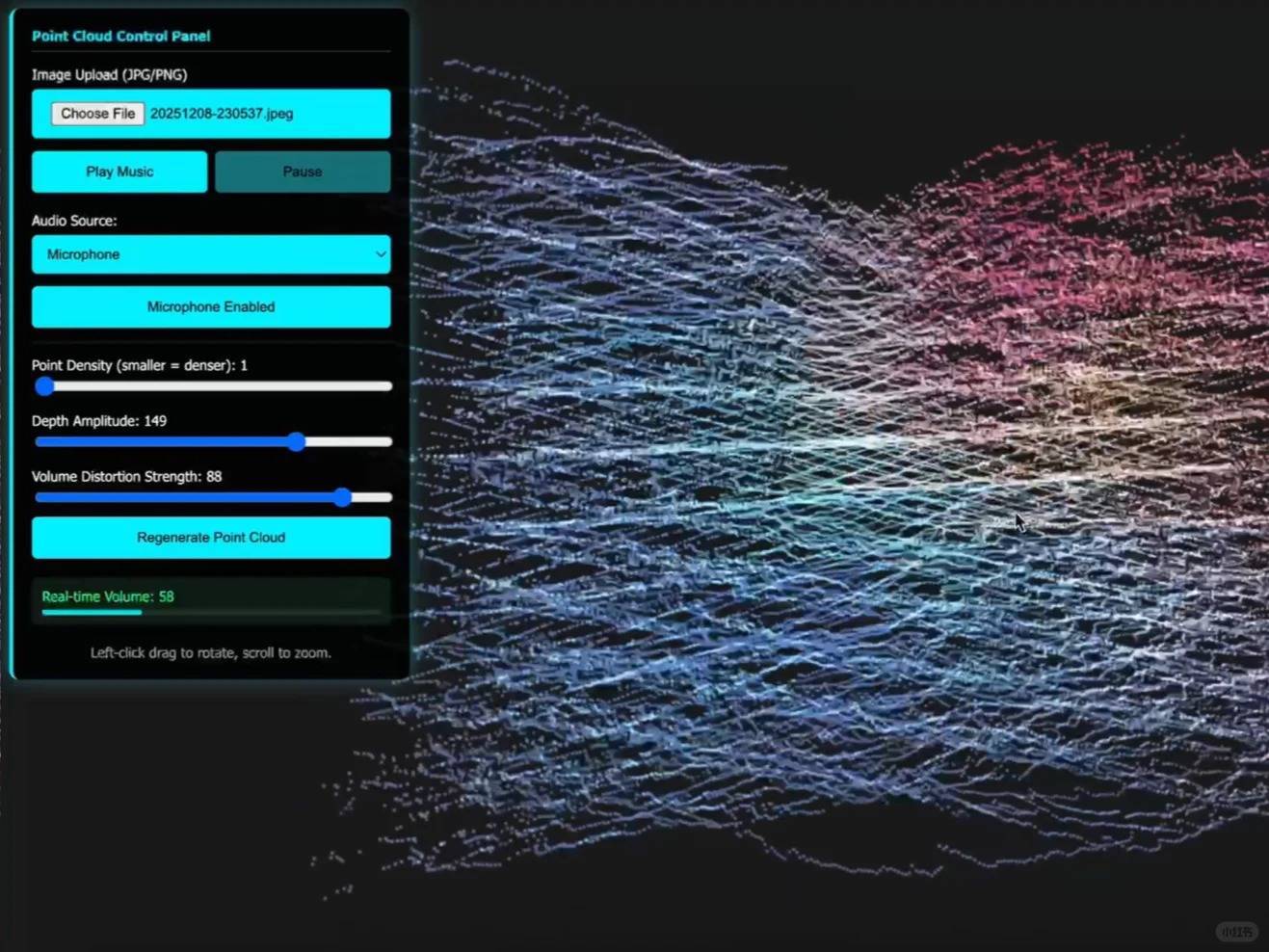 用AI做的3D音乐可视化播放器