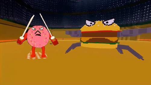 迷你世界大冒险:为救美食国王激战汉堡甜甜圈!