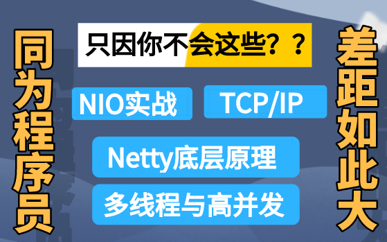 我去!同为程序员差距竟然这么大,只因不会NIO、TCP/IP、Netty、多...