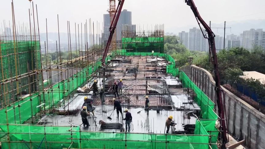 #记录工地生活 #施工现场 #混凝土浇筑 南方造房子速度真的好快