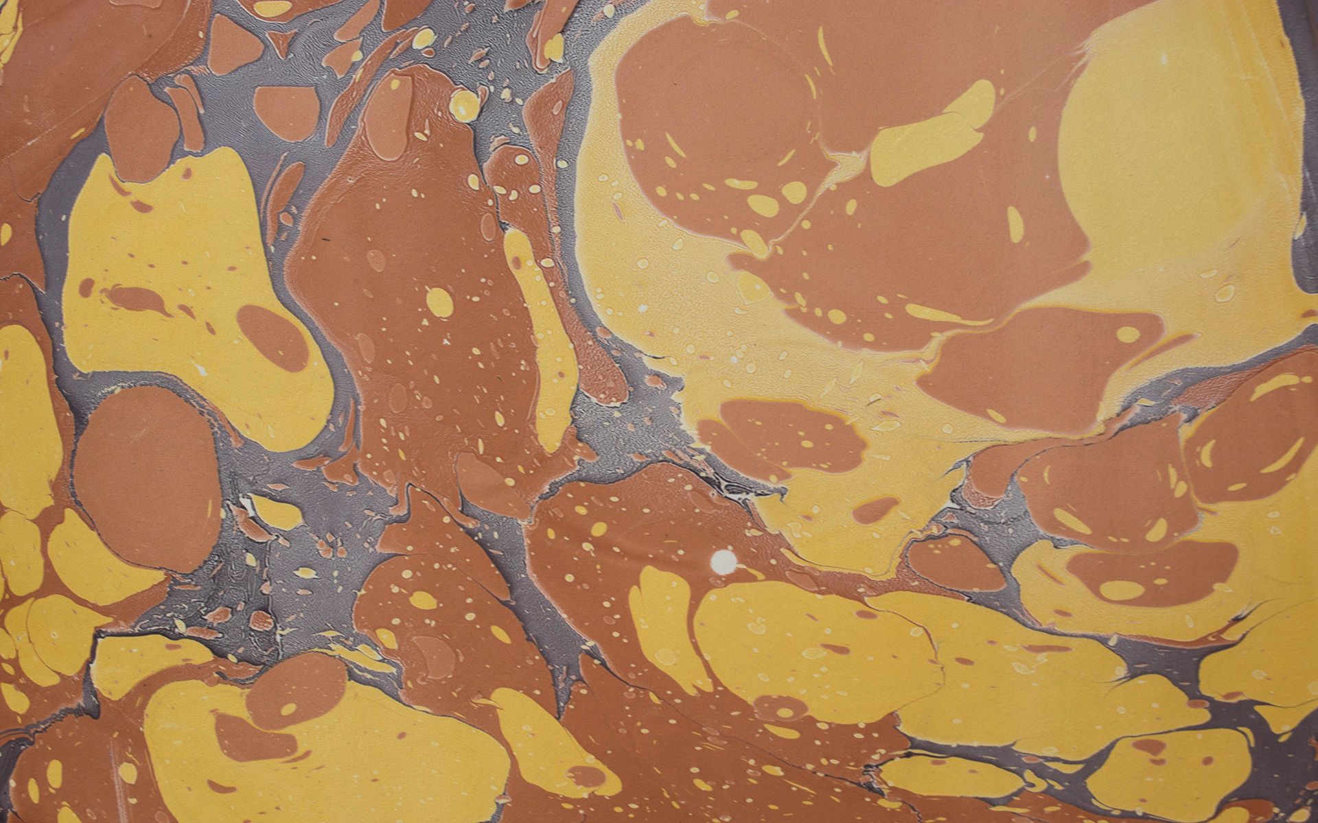 「JOE GOODS」墨流水影湿拓画-棕黄配色