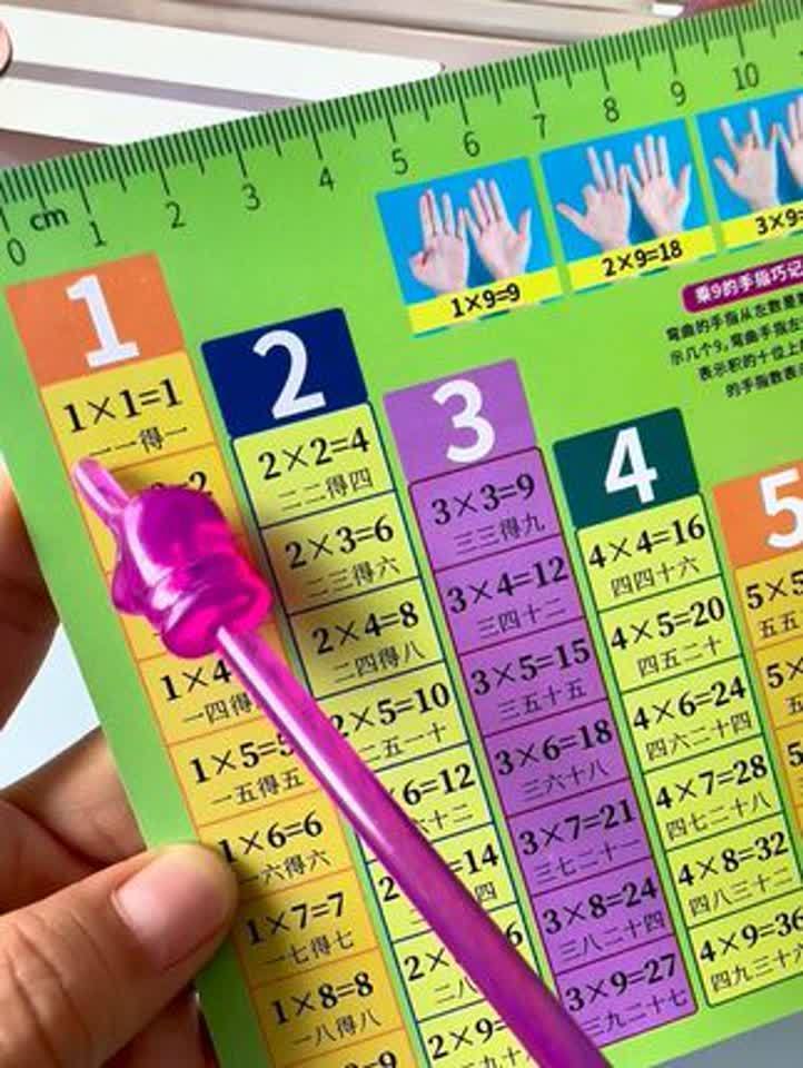 九九乘法口诀表小朋友用方便又实用,防水易携带