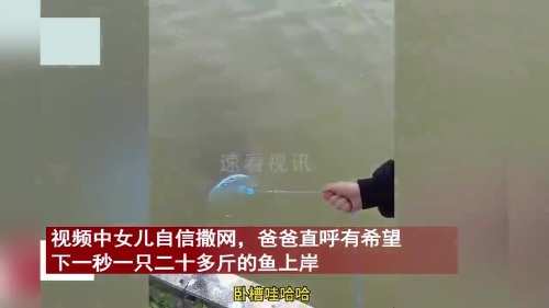 爸爸教女儿用儿童飞盘撒网,下秒新手保护期buff叠满,老爸惊呆了