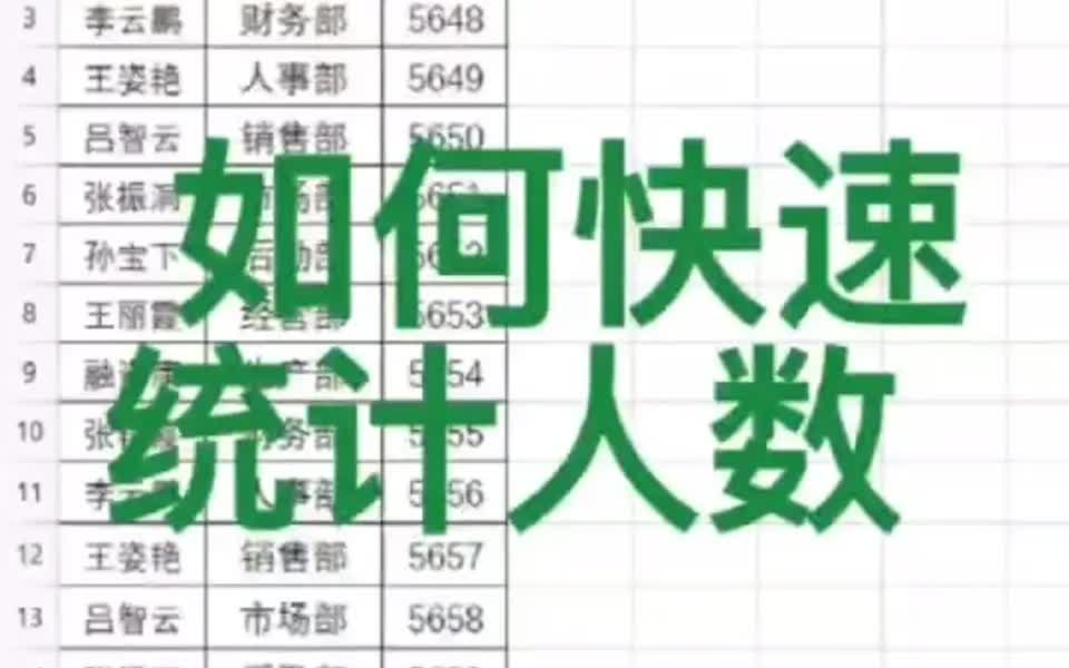 快速统计人数的小技巧你学会了吗