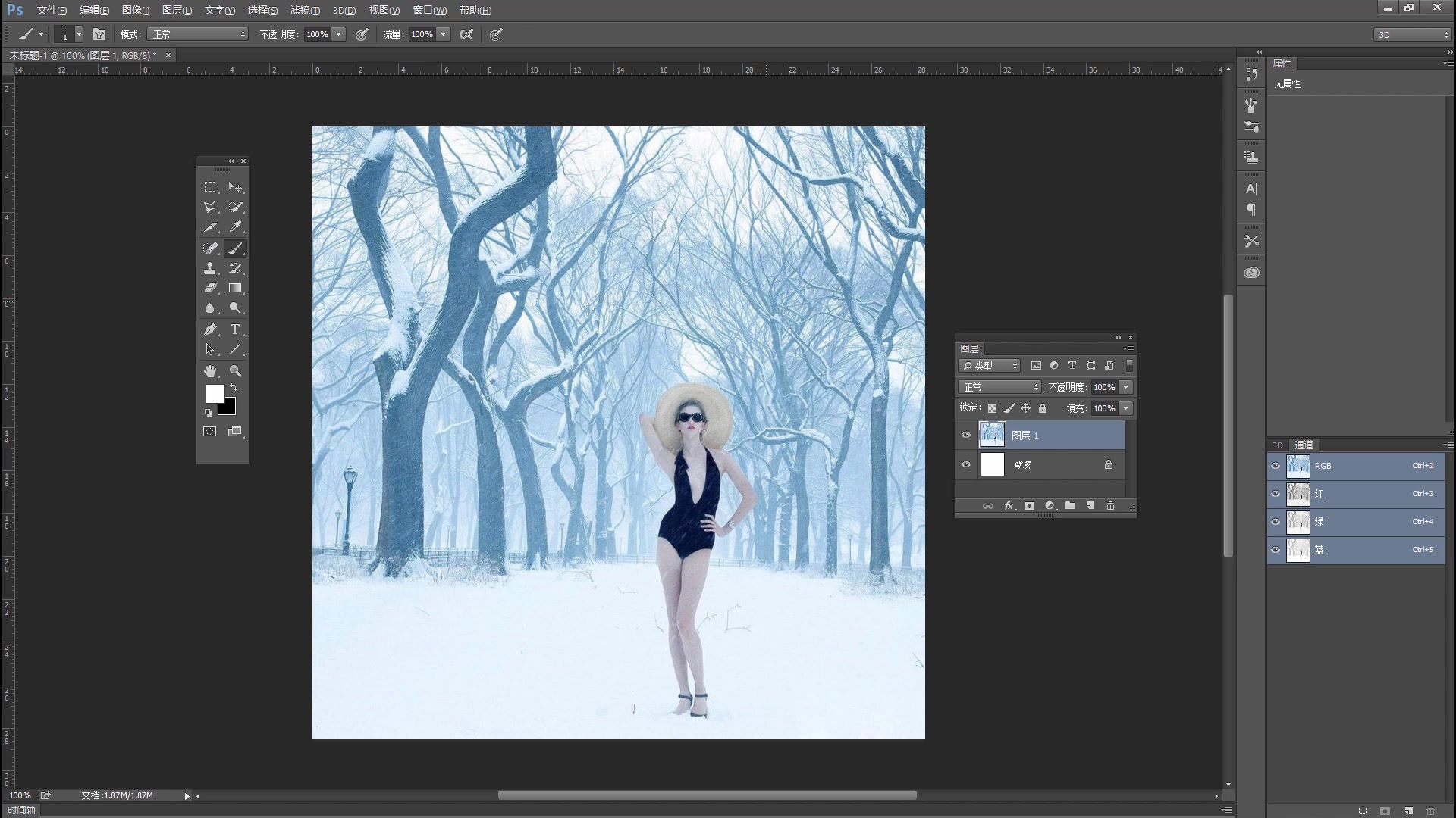 PS制作下雪效果