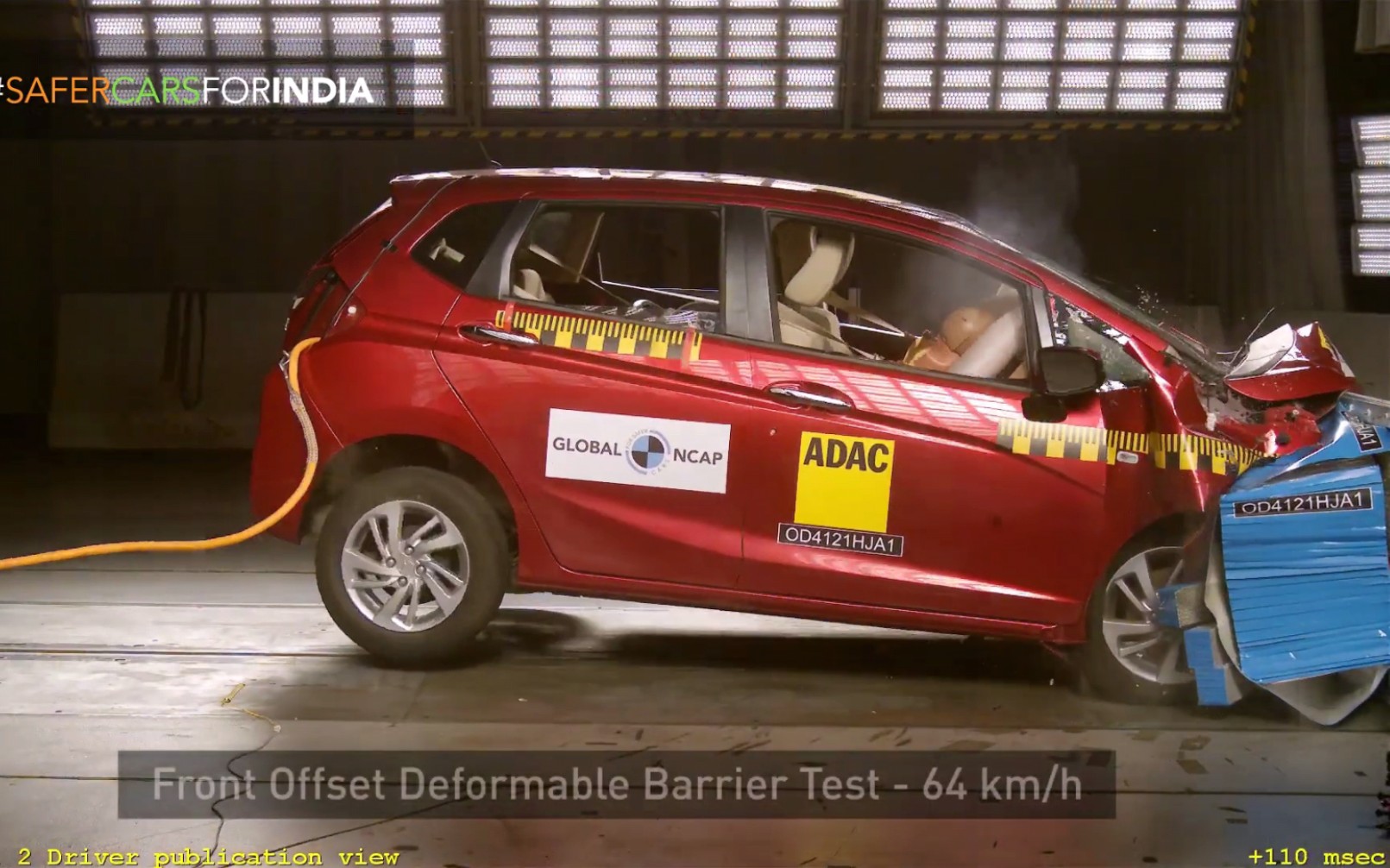 2021款本田飞度 G-NCAP碰撞测试