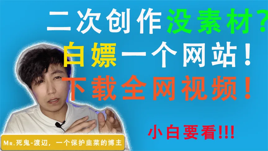 二次创作,不知道怎么下载视频?白嫖这个网站下载全网视频!