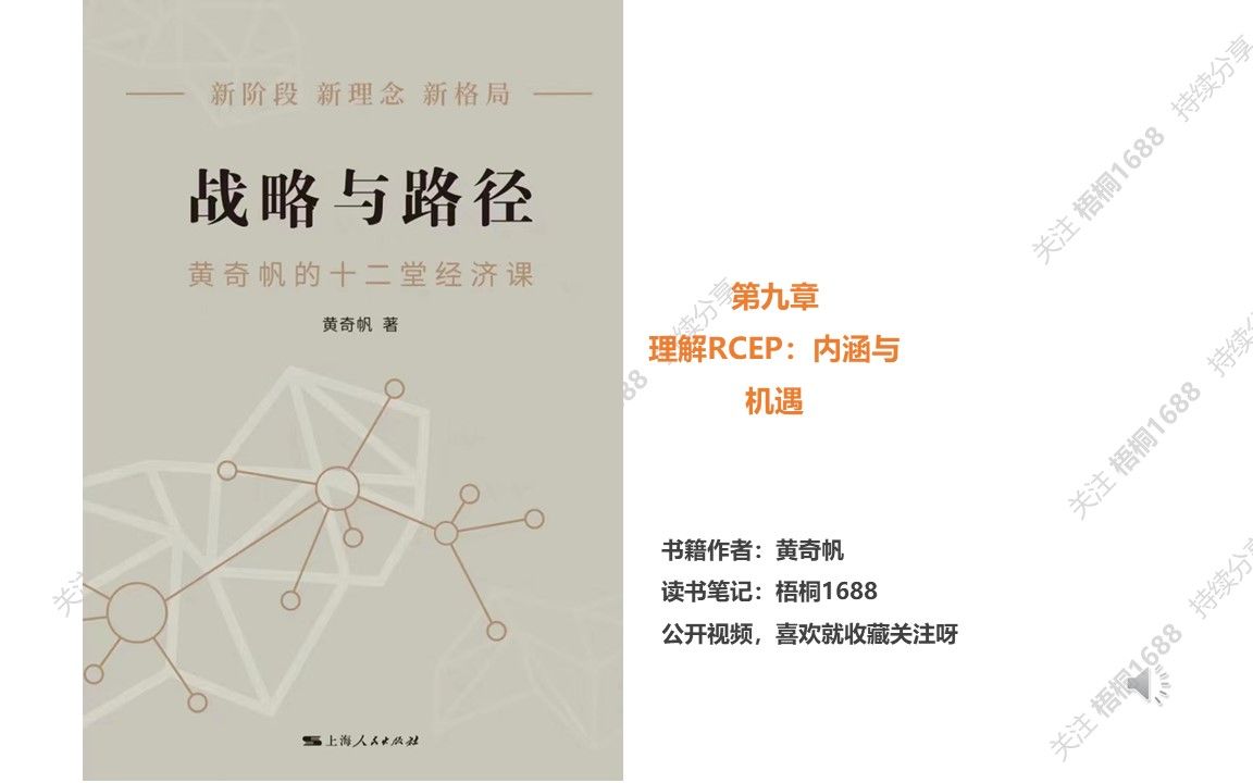RCEP(区域全面经济伙伴关系协定)内涵是啥,有啥机遇|读书分享 第九章