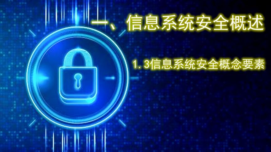 信息系统安全(一)信息安全概述-1.3信息系统安全概念要素