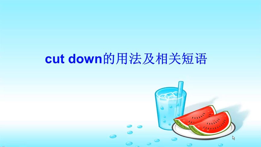 省状元老师教您高频考点第32讲——cut down的用法及相关短语