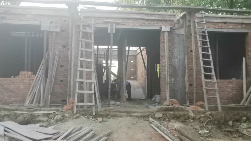 农村自建房,开始支模了,