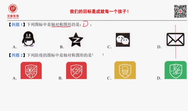 汉崛教育——知识点视频分享:七年级下册(轴对称图形)