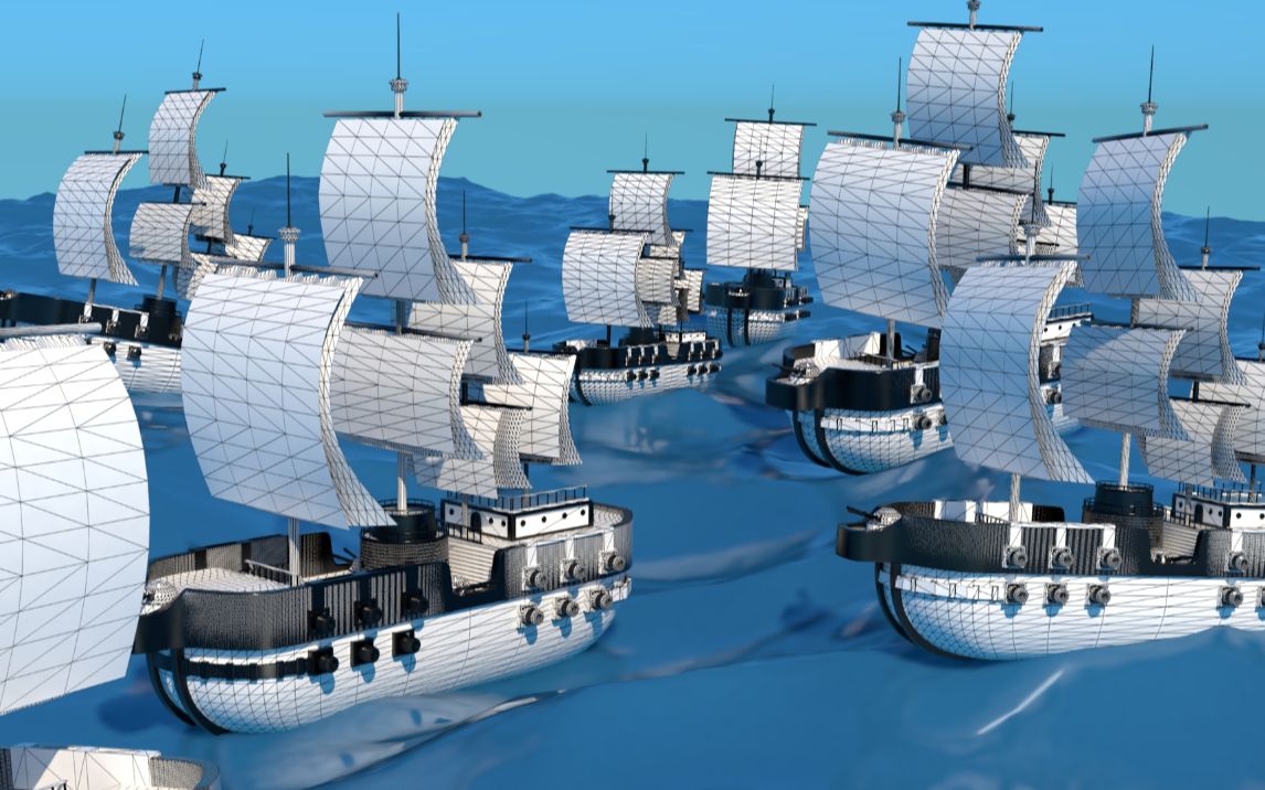 【maya建模】《海贼王》海军船模型制作,3D零基础场景制作超详细讲解