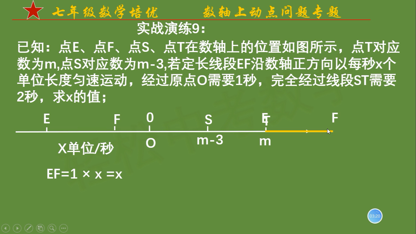 初一上期末压轴专题拔高:数轴上动点问题例9