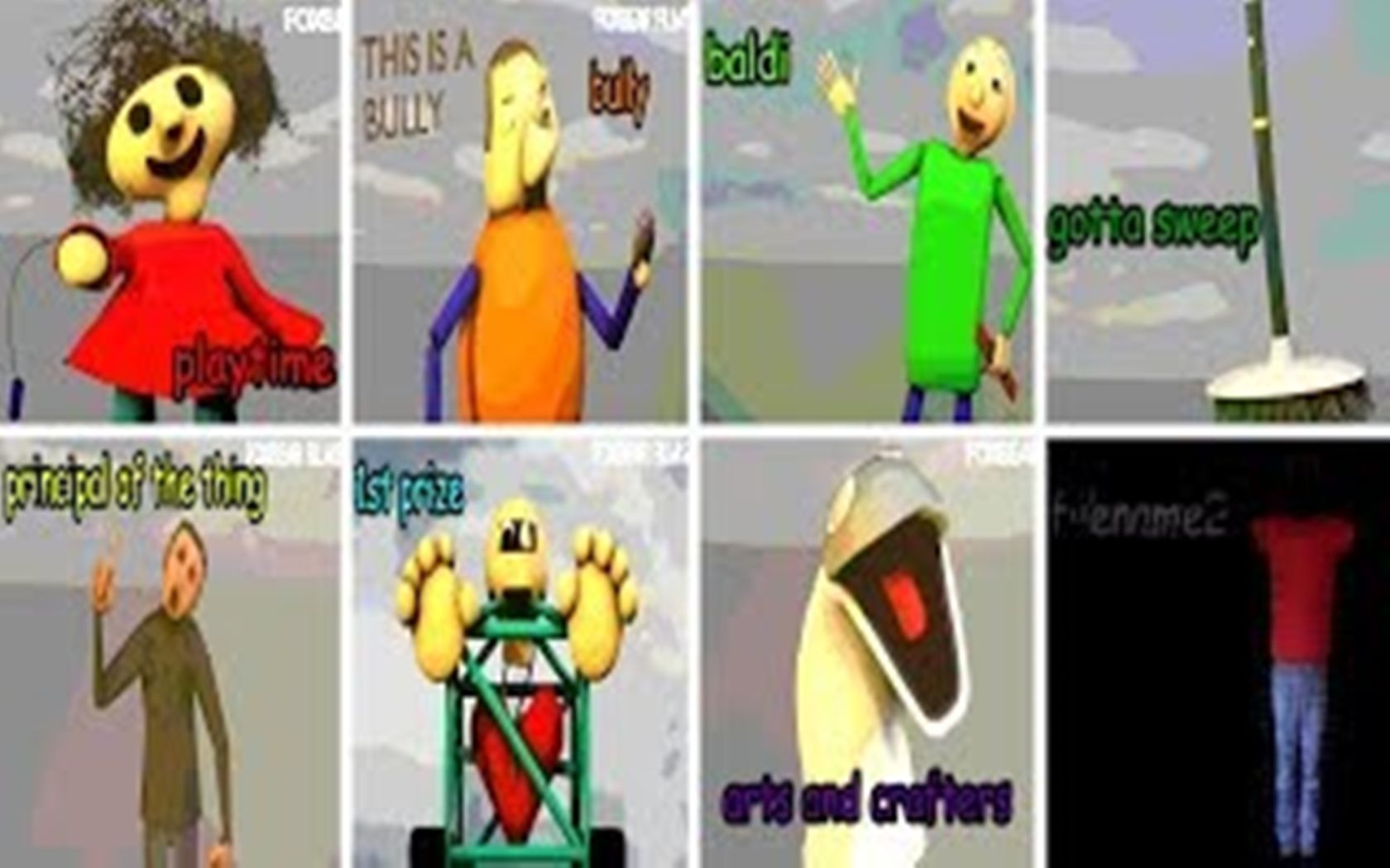【Baldi's Basics 】3D模型加各人物台词V1.3.2