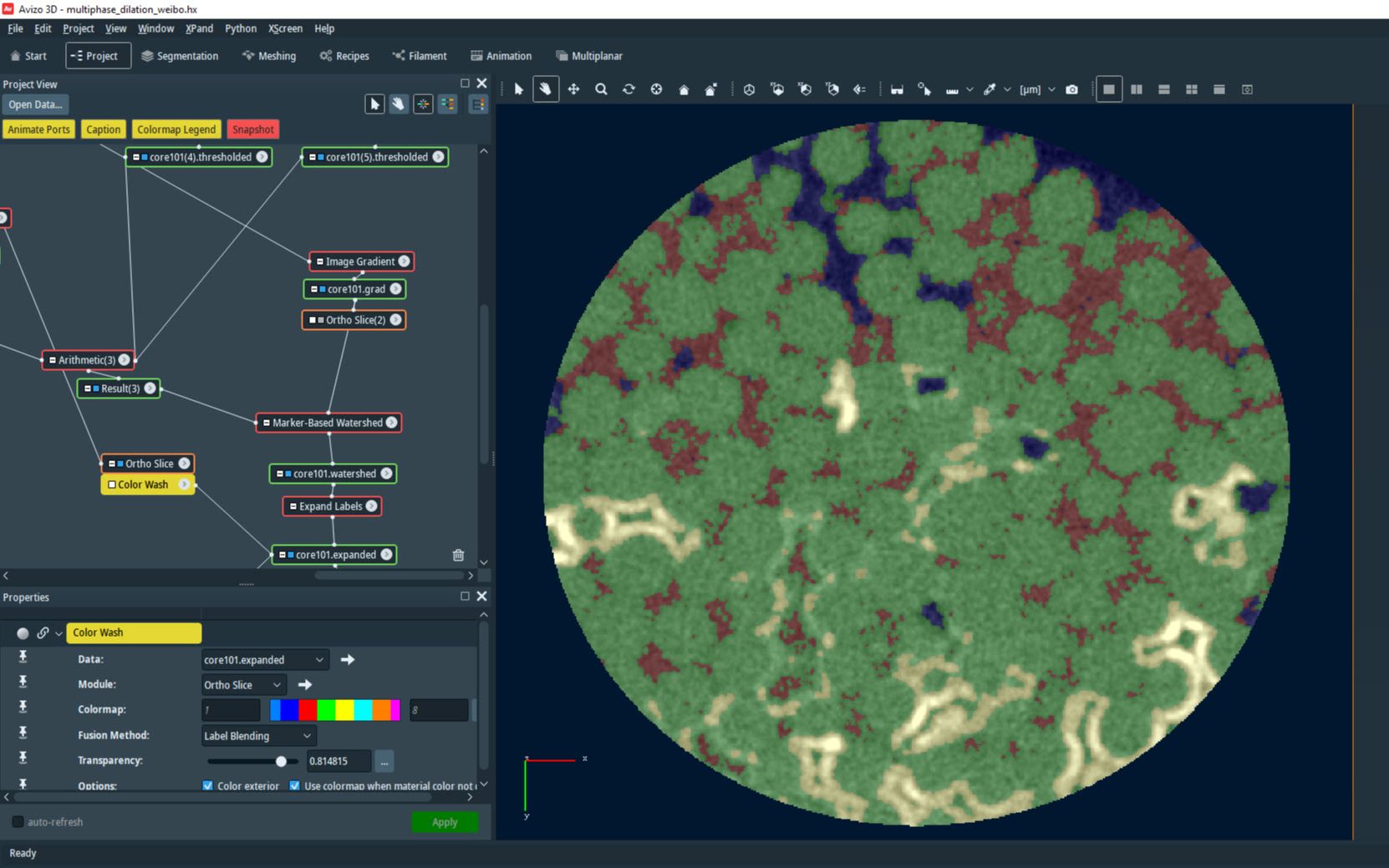 【Avizo小Demo】 通过分水岭方法多相分割数据(水合物/数字岩心)